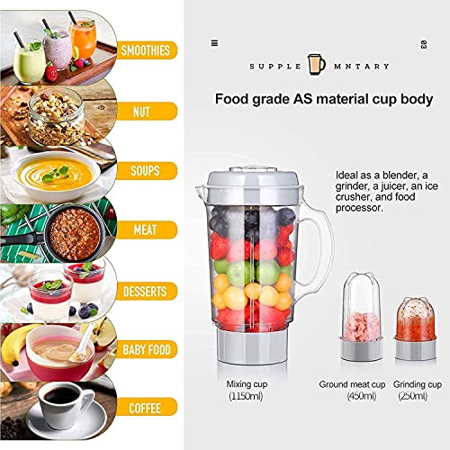 Water cup Electric juicer Multifunctional Blender Blender With Food Processor Spice Grinder And Ice Crusher 2 Speed U200BU200Bsettings And One Pulse Free 3 Titanium Alloy Ice/Nu ZJ666