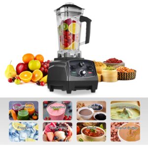 BioloMix Professional Countertop Blender, Blender for Kitchen Max 2200W High Power Home and Commercial Blender with Timer, Smoothie Blender for Crushing Ice, Frozen Fruit, Soup (Standard)