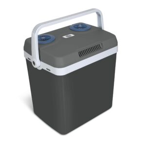 K-Box Electric Cooler and Warmer for Car and Home - 34 Quart (32 Liter) - Dual 110V AC House and 12V DC Vehicle Plugs (Grey)