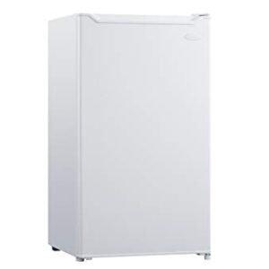 Danby DCR033B1WM 3.3 Cu.Ft. Compact Refrigerator, Mini Fridge with Chiller for Bar, Living Room, Den, Basement, Kitchen, or Dorm, White