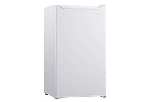 Danby DCR033B1WM 3.3 Cu.Ft. Compact Refrigerator, Mini Fridge with Chiller for Bar, Living Room, Den, Basement, Kitchen, or Dorm, White