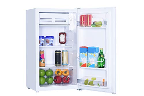 Danby DCR033B1WM 3.3 Cu.Ft. Compact Refrigerator, Mini Fridge with Chiller for Bar, Living Room, Den, Basement, Kitchen, or Dorm, White