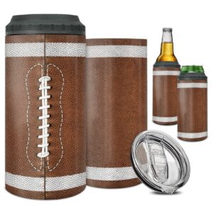 winorax football tumbler 4-in-1 can cooler football stainless steel insulated tumblers coffee travel mug cup with lid gift tumblers for men women sports gifts for players fan coach lovers