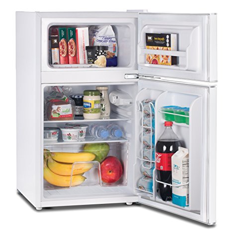 Commercial Cool CCRD32W Compact Double Door Refrigerator with True Freezer, 3.2 Cu. Ft. Mini Fridge, White