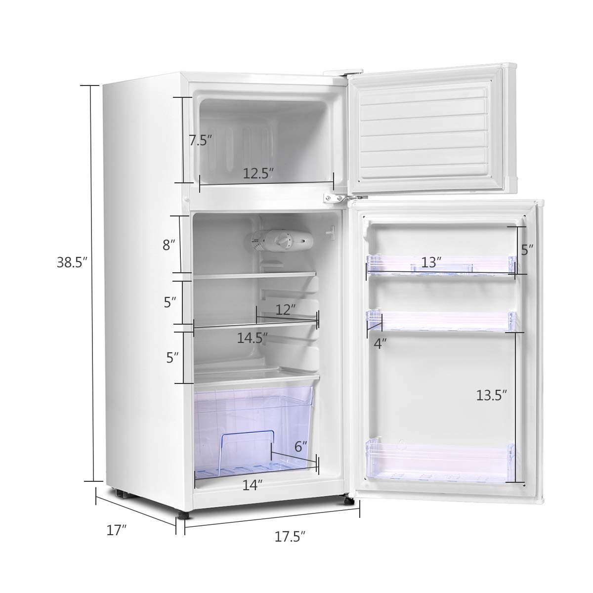 mj-EP22756 Compact Refrigerator, White