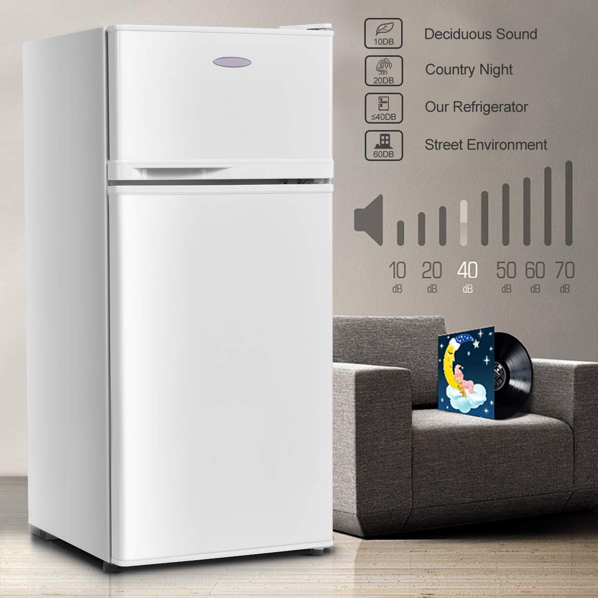 mj-EP22756 Compact Refrigerator, White