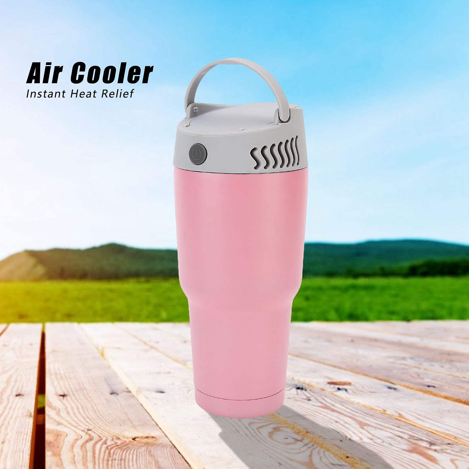 Cooling Fan, Instant Heat Relief Vacuum Insulation Cold Air Power Refrigeration Straight Cup for Camping for Office