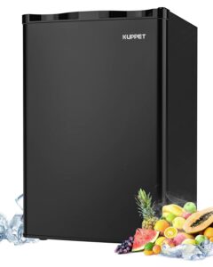 kuppet mini refrigerator compact refrigerator-small drink food storage machine for dorm, garage, camper, basement or office, single door mini fridge, 4.5 cu.ft,black