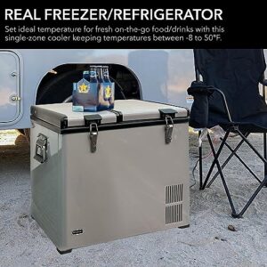 Whynter FM-901DZ Zone Portable Fridge Optional Wheels, AC 110V/ DC 12V Real Freezer for Car, Home, Camping, RV-8°F to 50°F, 90 Quart Dual Zome, Charcoal