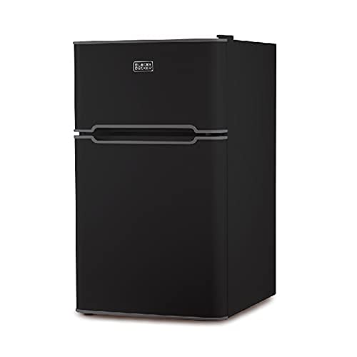 BLACK+DECKER BCRDK32B Door Mini Fridge with Separate Freezer – Small, Drinks and Food in Dorm, Office, Apartment, or RV Camper Compact Refrigerator, 3.1. cu.ft