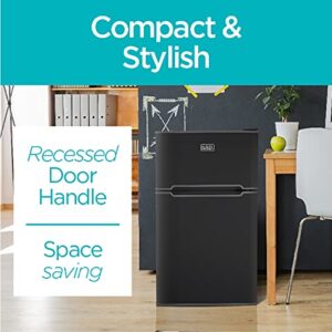 BLACK+DECKER BCRDK32B Door Mini Fridge with Separate Freezer – Small, Drinks and Food in Dorm, Office, Apartment, or RV Camper Compact Refrigerator, 3.1. cu.ft