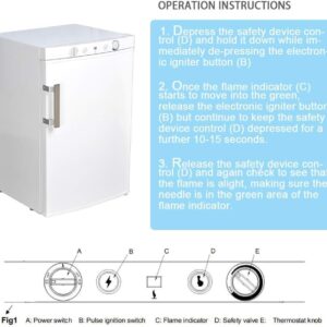 SMETA Propane Refrigerator RV 3 way Off Grid Camper Fridge Outdoor Refrigerator for Patio 12V/110V/Gas LPG, No Noise, Solar Fridge for RV Garage, Single Door, 3.5 Cu.Ft, White