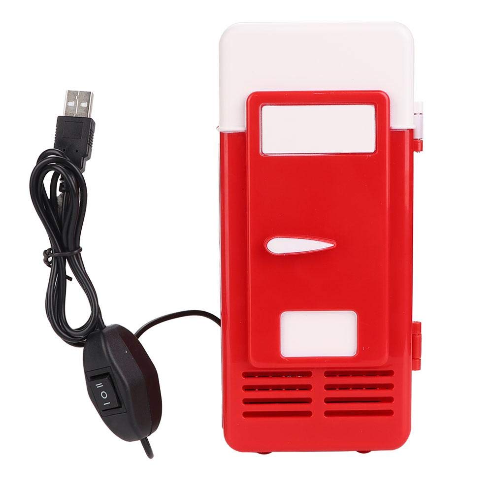 Yosoo Mini Portable Compact Personal Fridge, Cooler and Warmer USB Office Dual-Use, Portable Refrigerator Drink Cooler, for Home Office Car Dorm or Boat (Red)