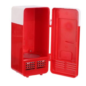 Yosoo Mini Portable Compact Personal Fridge, Cooler and Warmer USB Office Dual-Use, Portable Refrigerator Drink Cooler, for Home Office Car Dorm or Boat (Red)