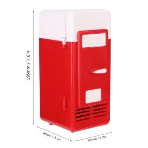 Yosoo Mini Portable Compact Personal Fridge, Cooler and Warmer USB Office Dual-Use, Portable Refrigerator Drink Cooler, for Home Office Car Dorm or Boat (Red)