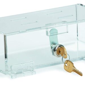 American Made Acrylic Lockable Medicine Box: Refrigerator Lockbox with Key for Safe Medication Storage, 2.75H X 8.25W X 4.5D, Clear