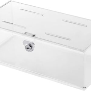 American Made Acrylic Lockable Medicine Box: Refrigerator Lockbox with Key for Safe Medication Storage, 2.75H X 8.25W X 4.5D, Clear