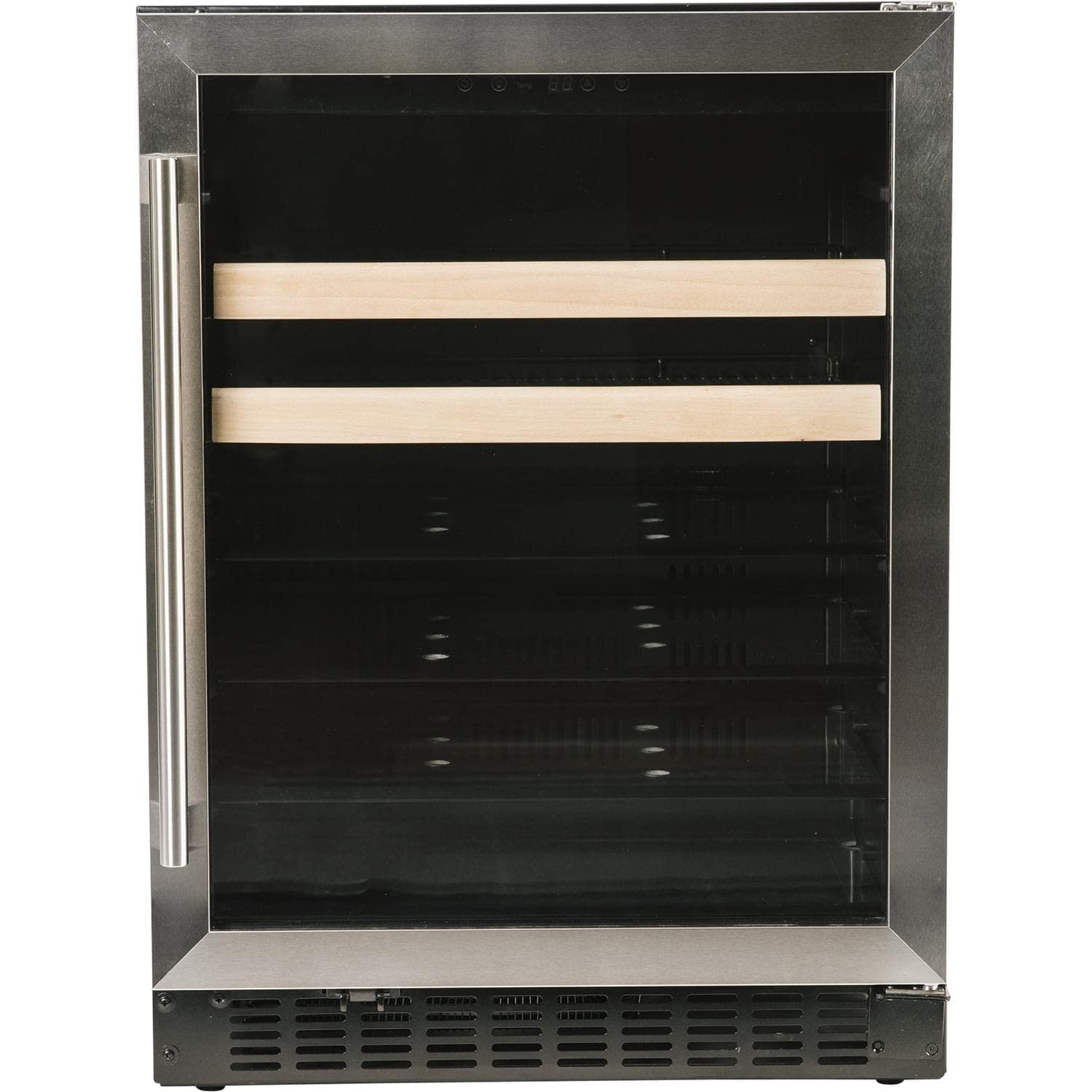 Azure A124BEV-S 24" Beverage Center with Field Reversible Door ADA Compliant Digital Display Control Blue LED Interior Lighting 4 Glass Shelves Auto Defrost in Stainless Trim