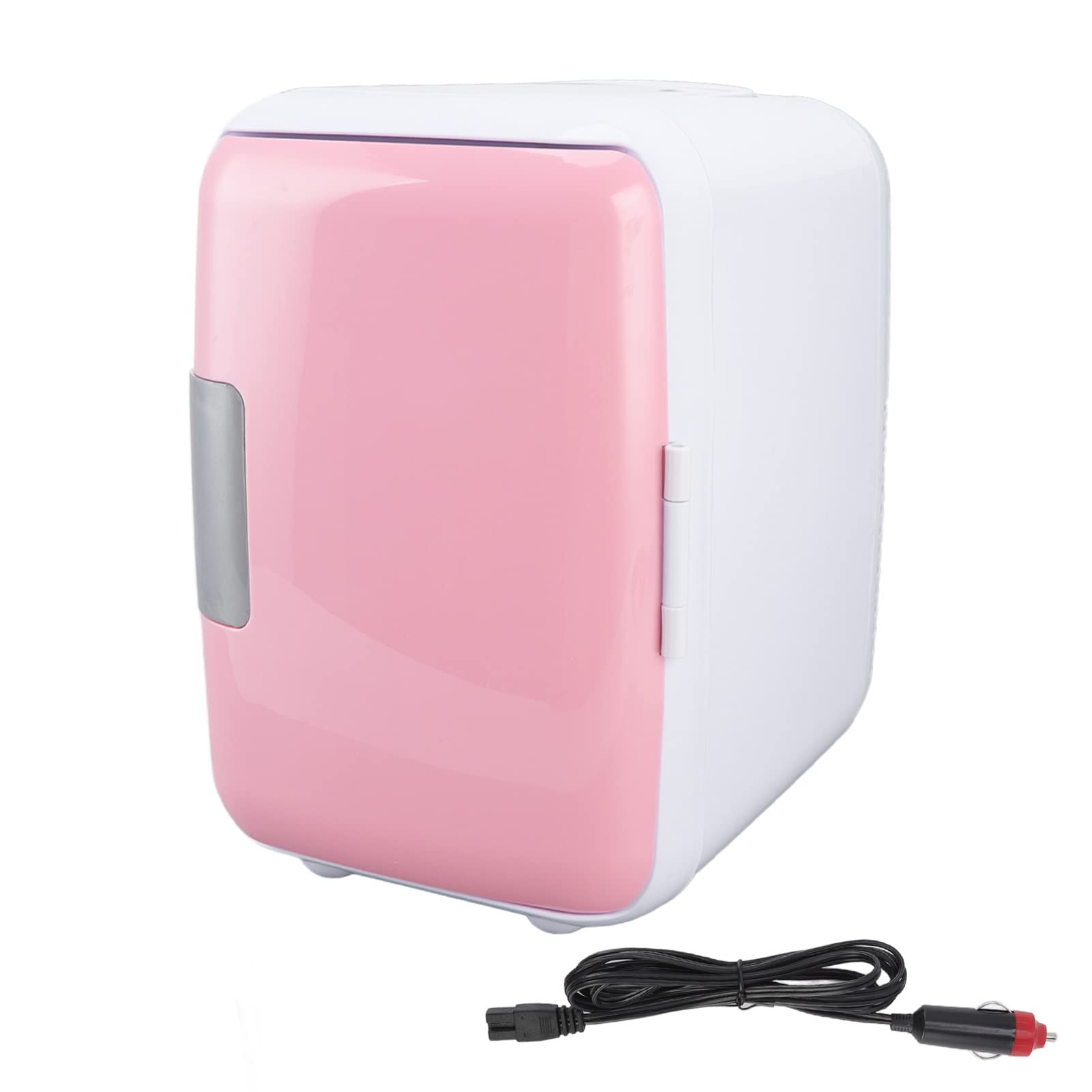 Mumusuki Mini Fridge, 4 Liter ABS Partition Detachable Portable Cooler and Warmer Car Fridge Personal Refrigerator for Skin Care, Cosmetics, Beverage, Food, Great for Bedroom, Office, Car, Dorm(Pink)