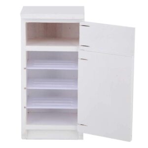 1:12 White Mini Refrigerator Excellent Wooden Furniture Model Kitchen Accessory Doll Accessories