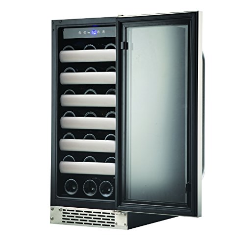 Whynter BWR-331SL Elite 33 Bottle Seamless Door Single Zone, Stainless Steel/Black Built-in Wine Refrigerator