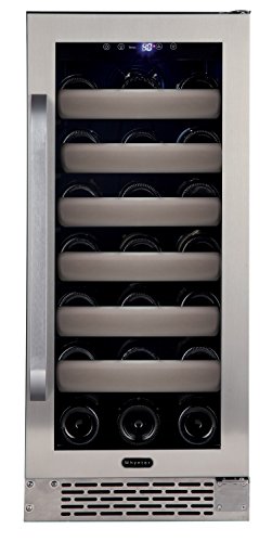 Whynter BWR-331SL Elite 33 Bottle Seamless Door Single Zone, Stainless Steel/Black Built-in Wine Refrigerator