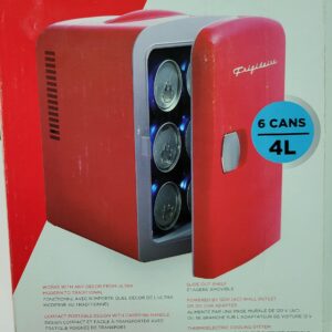 Frigidaire Mini Retro Beverage Fridge 6-Cans or 4-Liters - EFMIS040-RED (Renewed)