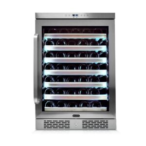 Whynter BWR-545XS Elite Spectrum Lightshow 54 Bottle Stainless Steel 24 inch Built Touch Controls and Lock Wine Refrigerator, One Size