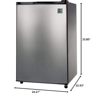 RCA 4.5 Cu Ft Single Door Mini Fridge RFR465, Stainless Steel