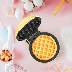 Holstein Housewares Personal Non-Stick Waffle Maker, Yellow