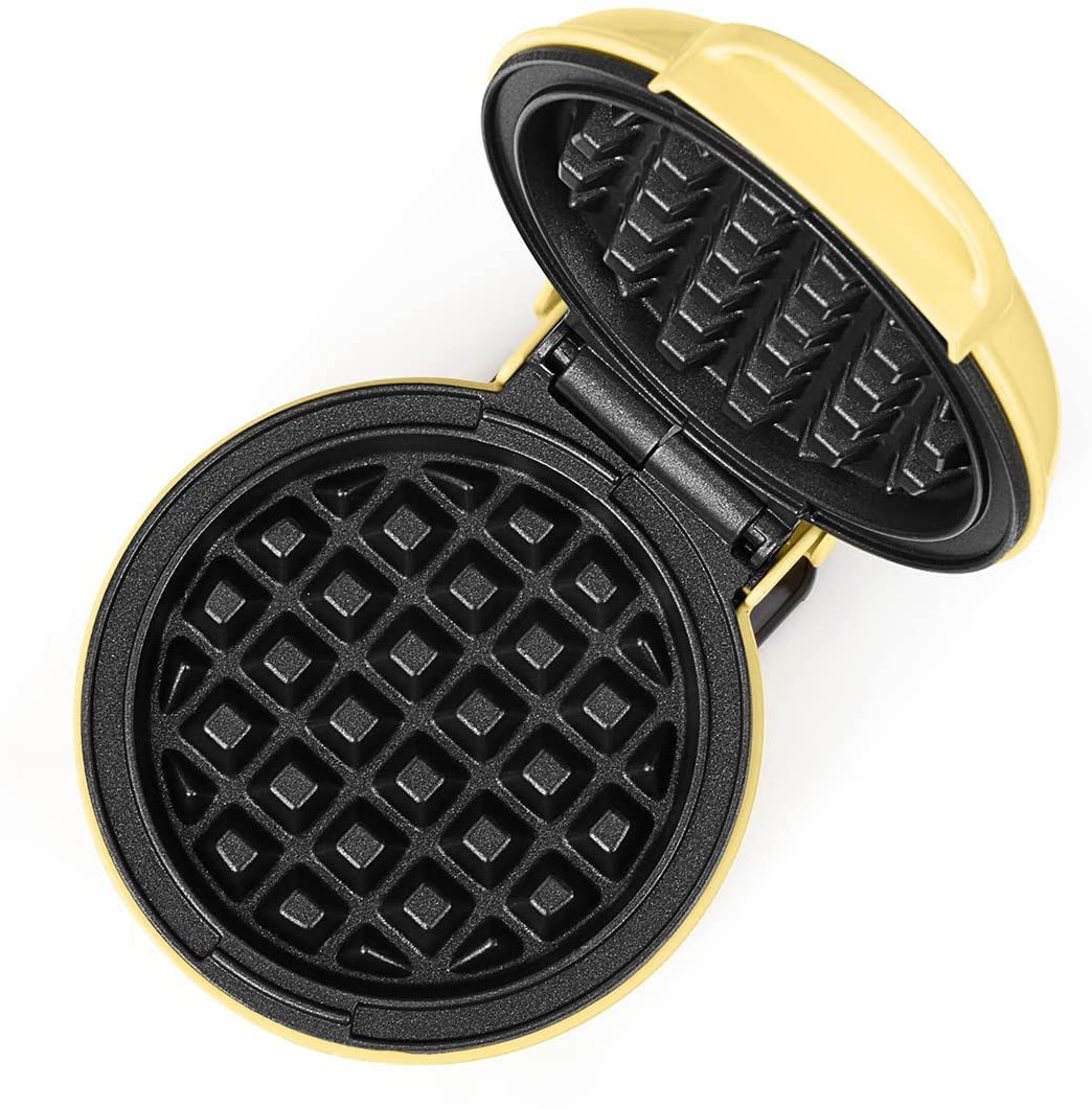 Holstein Housewares Personal Non-Stick Waffle Maker, Yellow