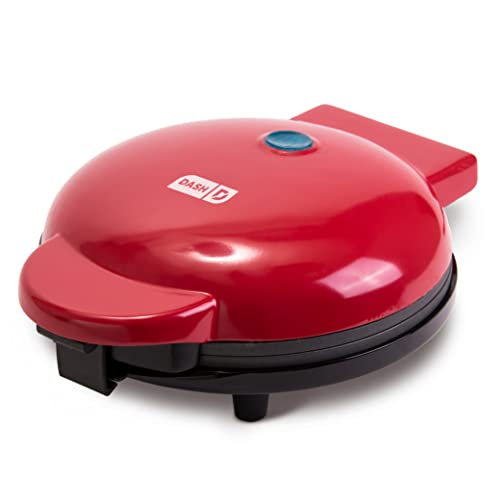 DASH Express 8” Waffle Maker for Waffles, Paninis, Hash Browns + other Breakfast, Lunch, or Snacks, with Easy to Clean, Non-Stick Cooking Surfaces - Red