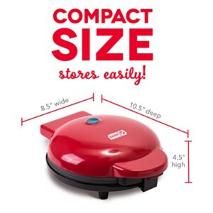 DASH Express 8” Waffle Maker for Waffles, Paninis, Hash Browns + other Breakfast, Lunch, or Snacks, with Easy to Clean, Non-Stick Cooking Surfaces - Red