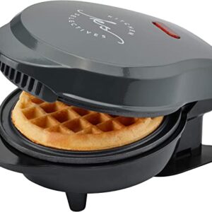 Kitchen Selectives Mini Waffle Maker By Select Brands - Classic Mini Waffle Iron for Traditional, Savory or Dessert Mini Waffles - Features Non-Stick Coating - 4 Mini Waffles, Dark Gray