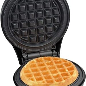 Kitchen Selectives Mini Waffle Maker By Select Brands - Classic Mini Waffle Iron for Traditional, Savory or Dessert Mini Waffles - Features Non-Stick Coating - 4 Mini Waffles, Dark Gray