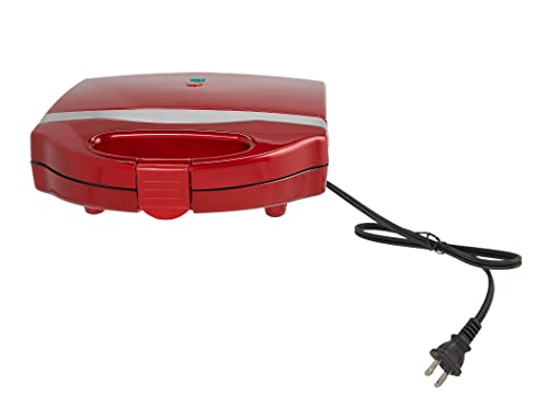 Servappetit Electric Waffle Maker - Non-Stick - Makes 2 Waffles 4 x 5 Inch Each - Red