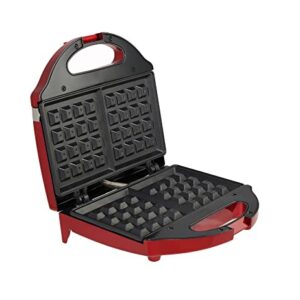 Servappetit Electric Waffle Maker - Non-Stick - Makes 2 Waffles 4 x 5 Inch Each - Red