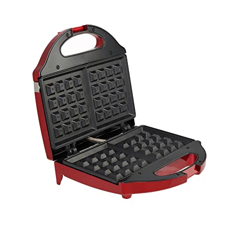 Servappetit Electric Waffle Maker - Non-Stick - Makes 2 Waffles 4 x 5 Inch Each - Red