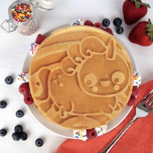 Narwhal Electric Waffle Maker w Removable Unicorn Plate for Easy Cleanup- Makes 8" Waffles or Pancakes that Bring Kids Breakfast Smiles- Non-Stick Waffler Griddle, Adjustable Temp Control, Girls Gift