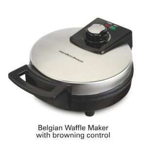 Hamilton Beach Belgian Waffle Maker with Adjustable Browning Control, Black Nonstick (26080)