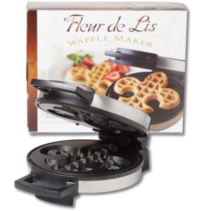 fleur de lis belgian waffle maker | non-stick waffle iron | works perfectly for chaffles, gluten free or paleo pancake and waffle mix