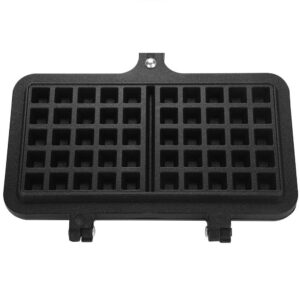 Cast Iron Waffle Maker, Non-stick Aluminum Stovetop Double Mini Waffle Baking Pan for Snacks Breakfast Dessert, 8.5 x 13.2inch Stovetop Belgium Waffle Iron Maker Waffle Pan Pie Maker Waffle Pan Pot