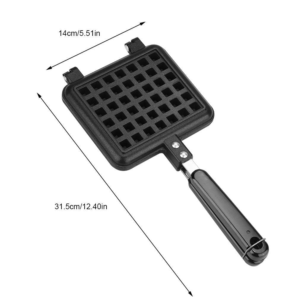 Waffle Maker, Non-Stick Belgian Waffle Maker Panini Press Stainless Steel Breakfast Sandwich MakerWaffle Iron Maker Machine Grilled Cheese Maker, 5.5" x 12.4" Stove Top Waffle Iron Pan