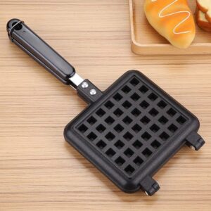 Waffle Maker, Non-Stick Belgian Waffle Maker Panini Press Stainless Steel Breakfast Sandwich MakerWaffle Iron Maker Machine Grilled Cheese Maker, 5.5" x 12.4" Stove Top Waffle Iron Pan