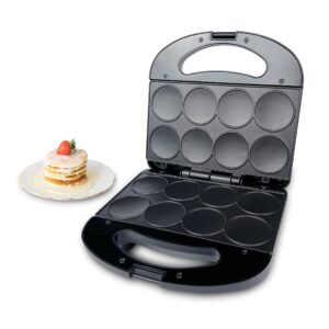 finemade mini pancakes maker machine with non stick plates, small pancake griddle, makes 8 x 2” tiny and flat pancakes, ideal for breakfast, snacks, desserts and more