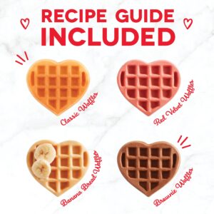 DASH Multi Mini Heart Shaped Waffle Maker: Six Mini Waffles, Perfect for Families, Dual Non-stick Surfaces with Quick Release & Easy Clean - Red Heart