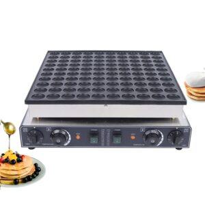 mini pancake maker, 110v nonstick dutch pancake machine 100pcs 1.8 inch each poffertje mini waffle pancake baker