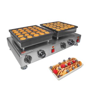 aldkitchen 50pcs commercial use non-stick 110v electric mini dutch pancakes poffertjes baker maker iron machine