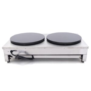 Commercial Electric Crepe Maker Machine, 2-Burner Crepe-Making Table Pancake Machine, Breakfast Griddle Hot Plate Cooktop, Pancake Maker 110V 16"