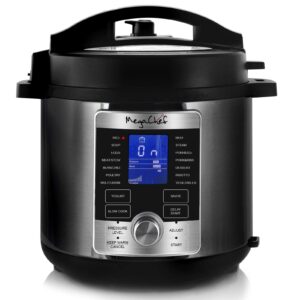 megachef 6 quart stainless steel electric digital pressure cooker with lid